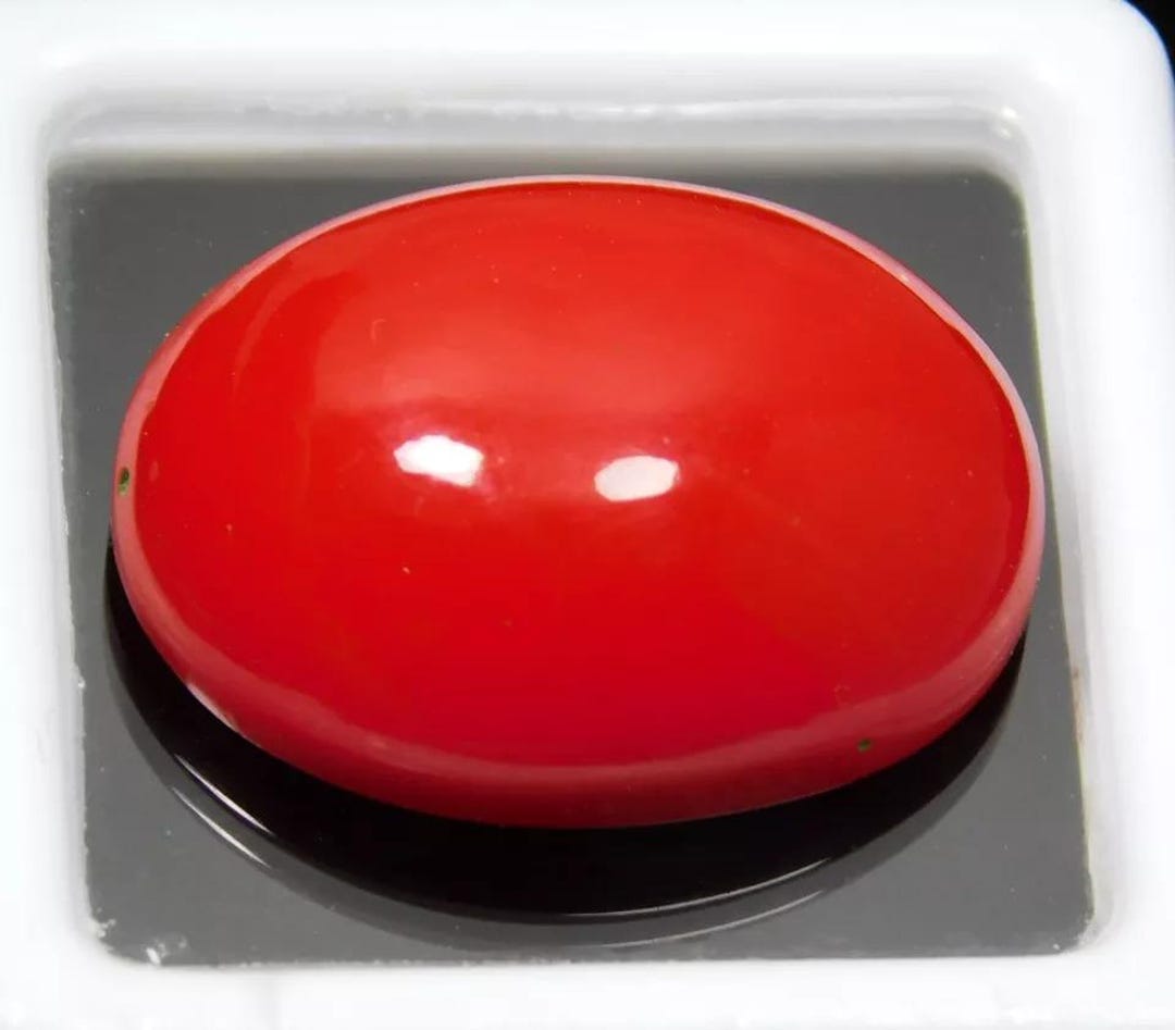 Red Coral Cabochon: 10-15 Ct Oval Gemstone, Italian Jewelry Stone - Etsy