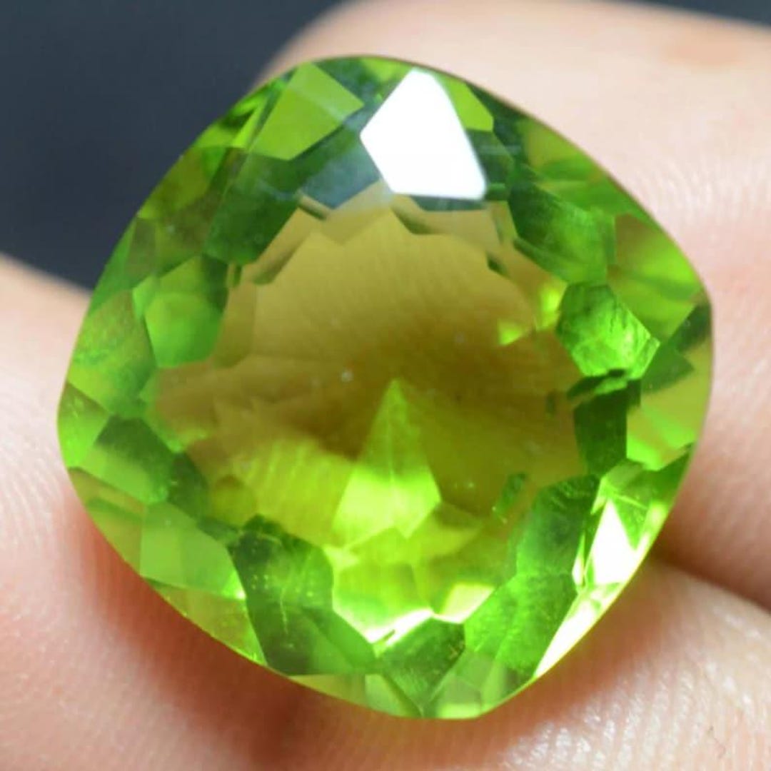 8.00 Ct Natural Green Peridot Cushion Cut Gemstone | Afghanistan Origin ...