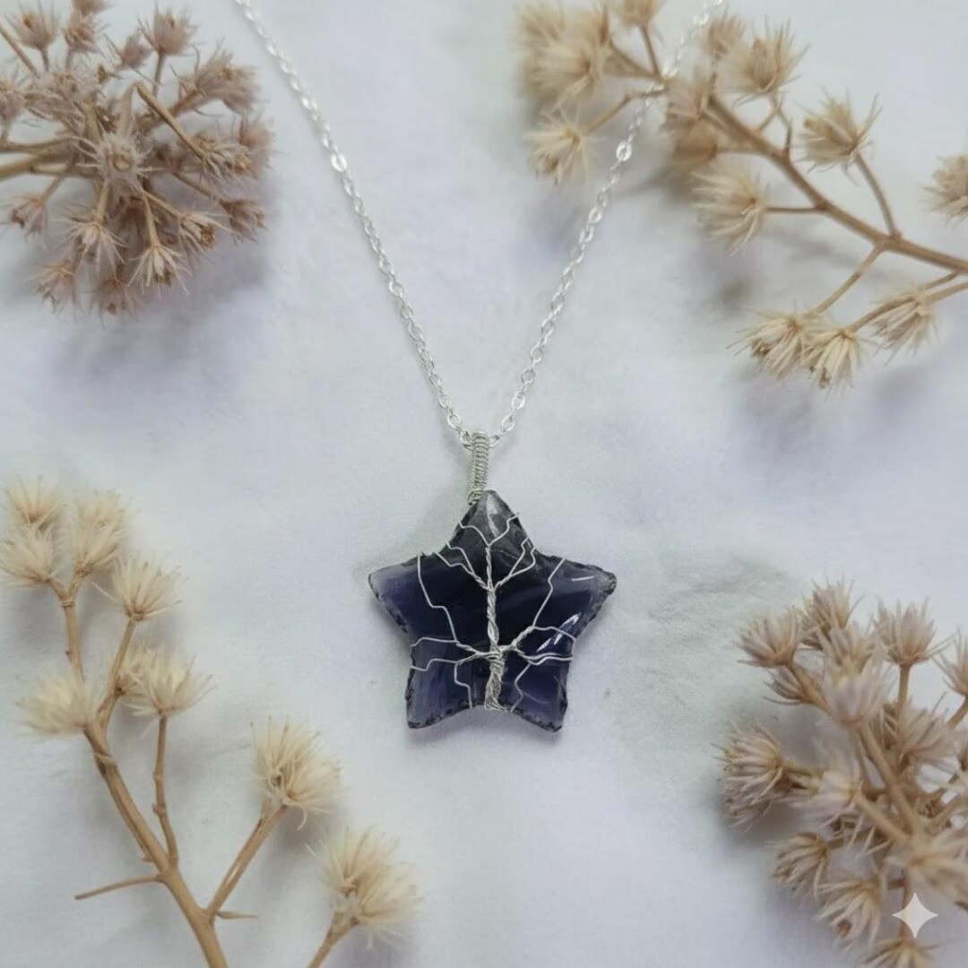 Buy Natural Wire Wrapped Amethyst Star Necklace 35ct | Handmade Healing ...