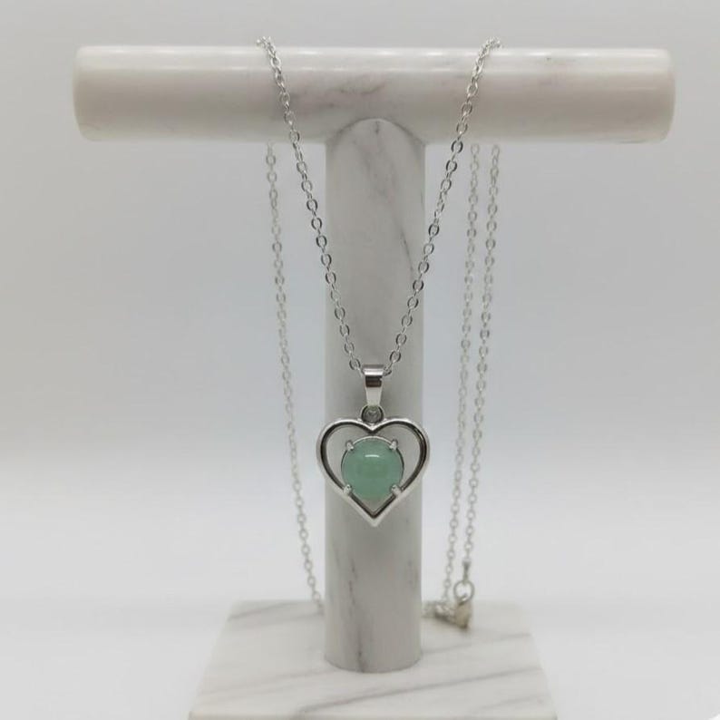 Buy Green Aventurine Heart Pendant Necklace – Handmade Healing Crystal ...