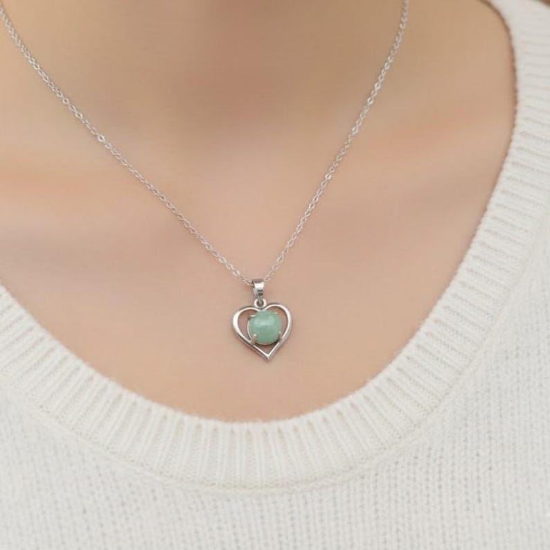 Buy Green Aventurine Heart Pendant Necklace – Handmade Healing Crystal ...