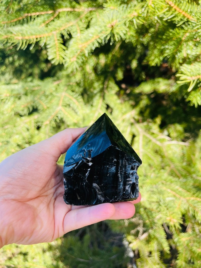 Certified Natural 800 Carat Black Obsidian Uncut Raw Gemstone Rough ...