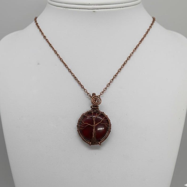 Buy Tree of Life Pink Labradorite Pendant | Handmade Copper Wire ...