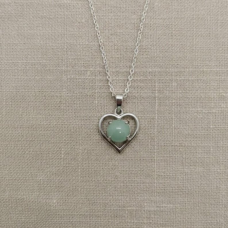 Buy Green Aventurine Heart Pendant Necklace – Handmade Healing Crystal ...