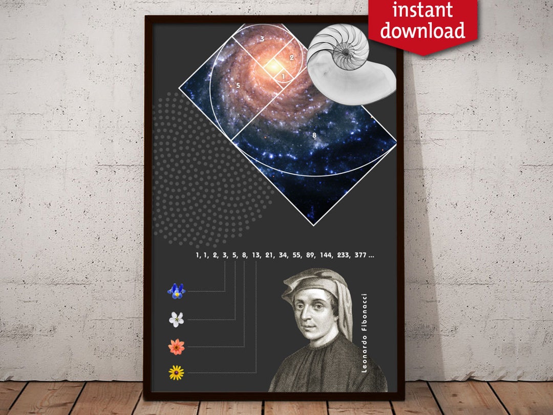 Poster Leonardo Fibonacci Science Wall Art Download - Etsy