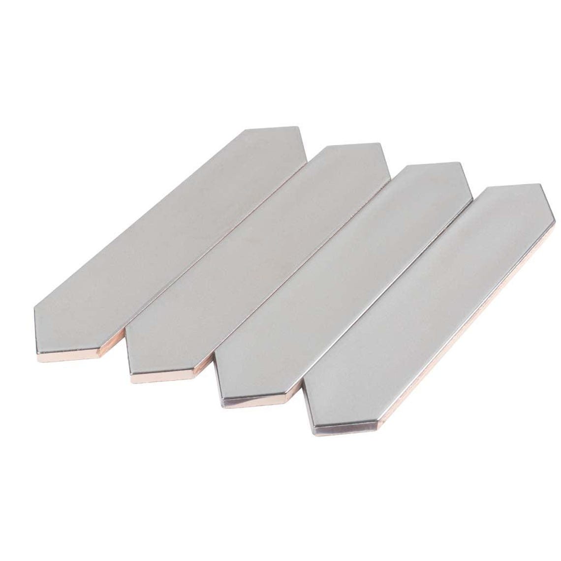 44 Pack Piquet 2 In. X 10 In. Glossy Silver Metallic Ceramic Picket ...