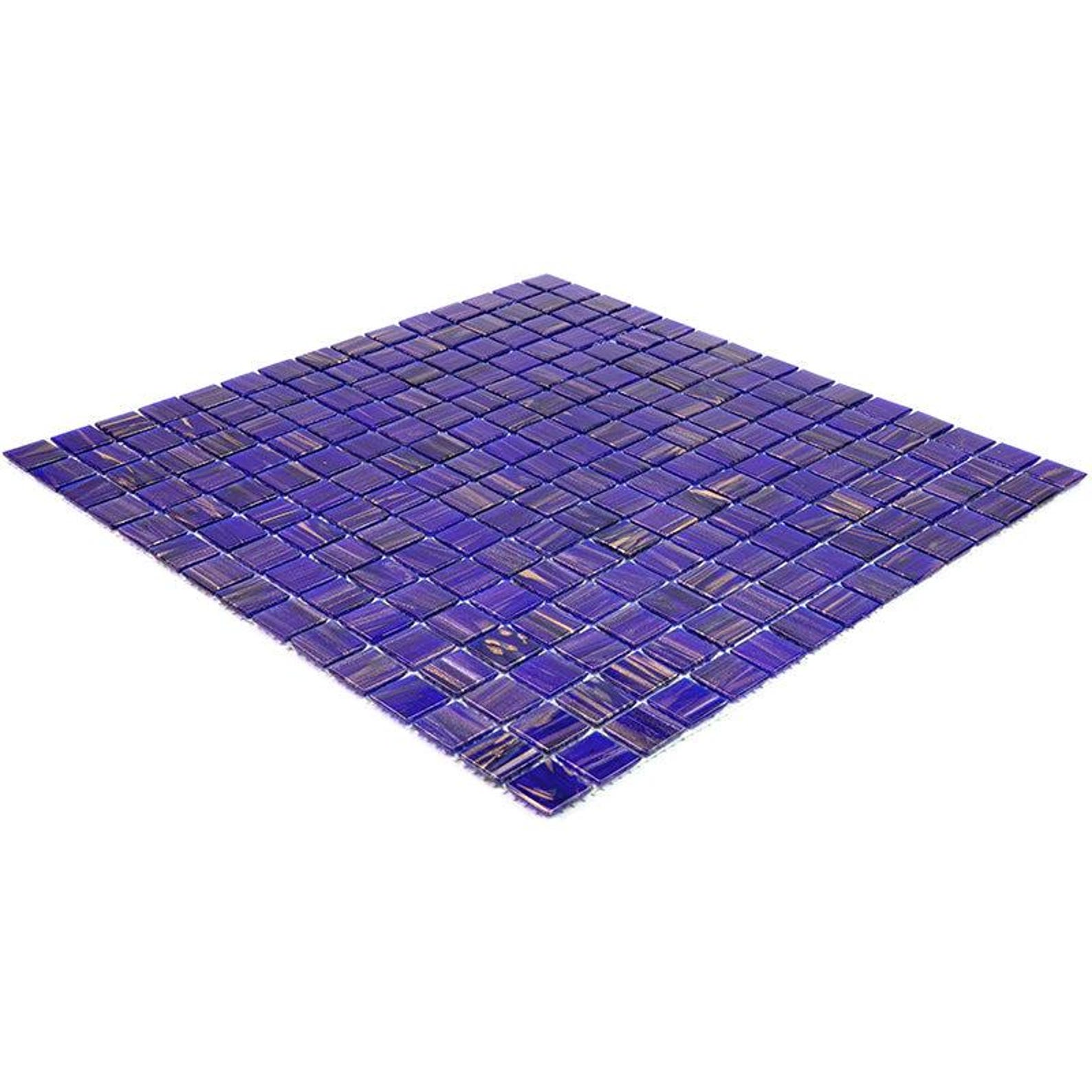 Royal Blue Gold 4X5 Glossy Uniform Square Glass Mosaic Tile - Sample - Etsy