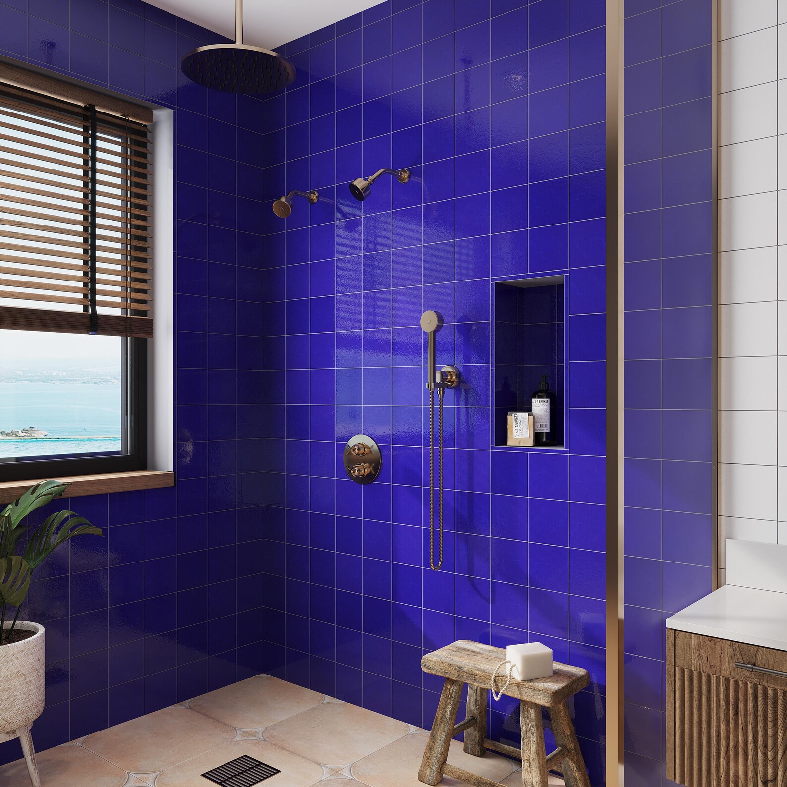 Royal Blue 6x6 Glossy Square Porcelain Tile - Sample - Etsy