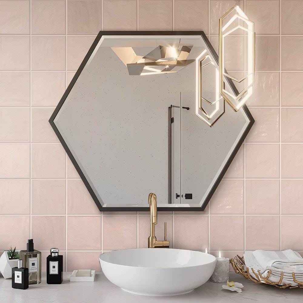 Soft Pink 5x5 Glossy Subway Ceramic Tile (57 Pack, 10.76 Sq Ft/case) - Etsy