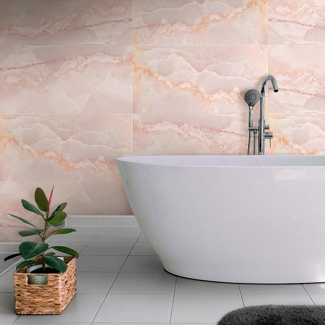 2 Pack Splendor 24 In. X 48 In. Lappato Pink Porcelain Rectangular Wall ...