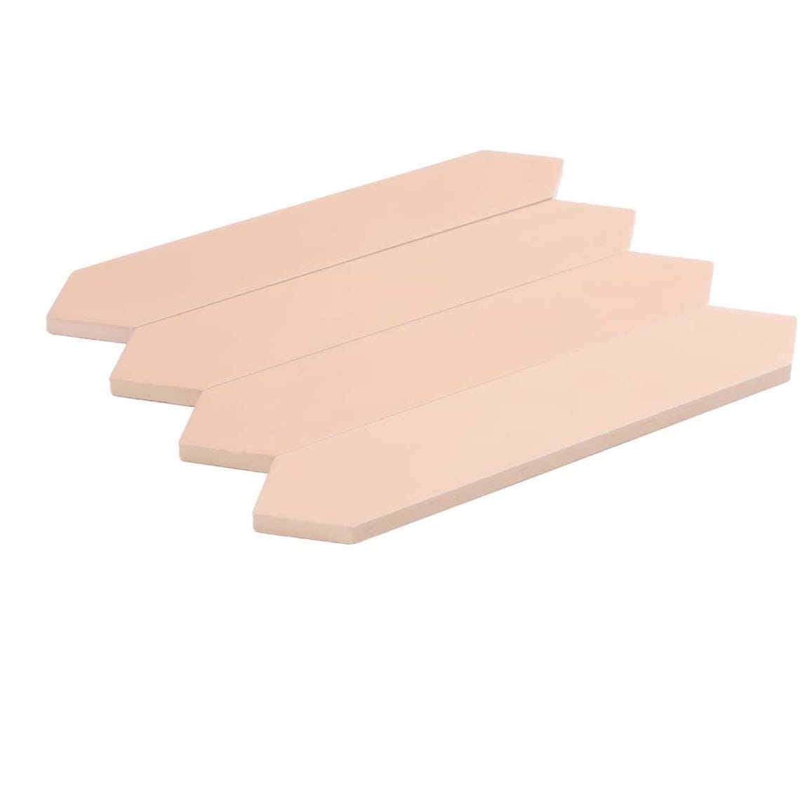 44 Pack Piquet 2 In. X 10 In. Matte Pink Ceramic Picket Wall and Floor ...
