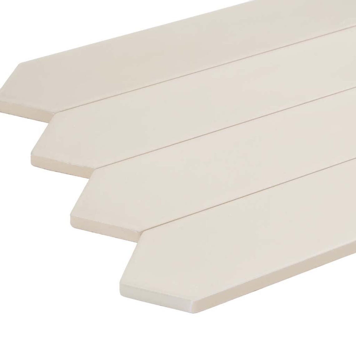 44 Pack Piquet 2 In. X 10 In. Matte Beige Ceramic Picket Wall and Floor ...