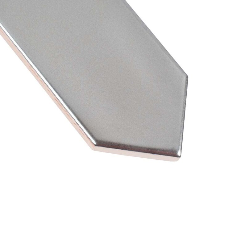 44 Pack Piquet 2 In. X 10 In. Glossy Silver Metallic Ceramic Picket ...