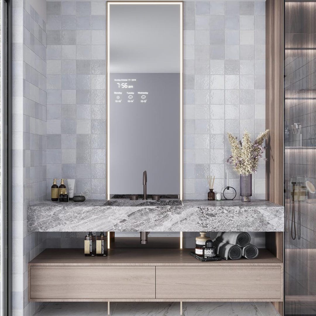 Icy Lilac 1x8 Glossy Ceramic Bullnose Tile Trim (10 Pack, 0.556 Sq Ft ...