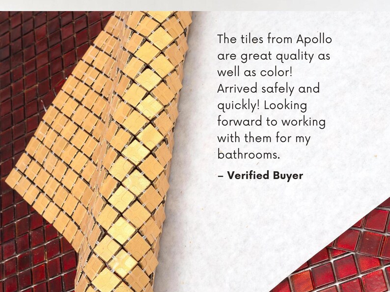 Ruby Red Mosaic Tile Sample – Glossy Glass Tiles for Walls or Floors ...