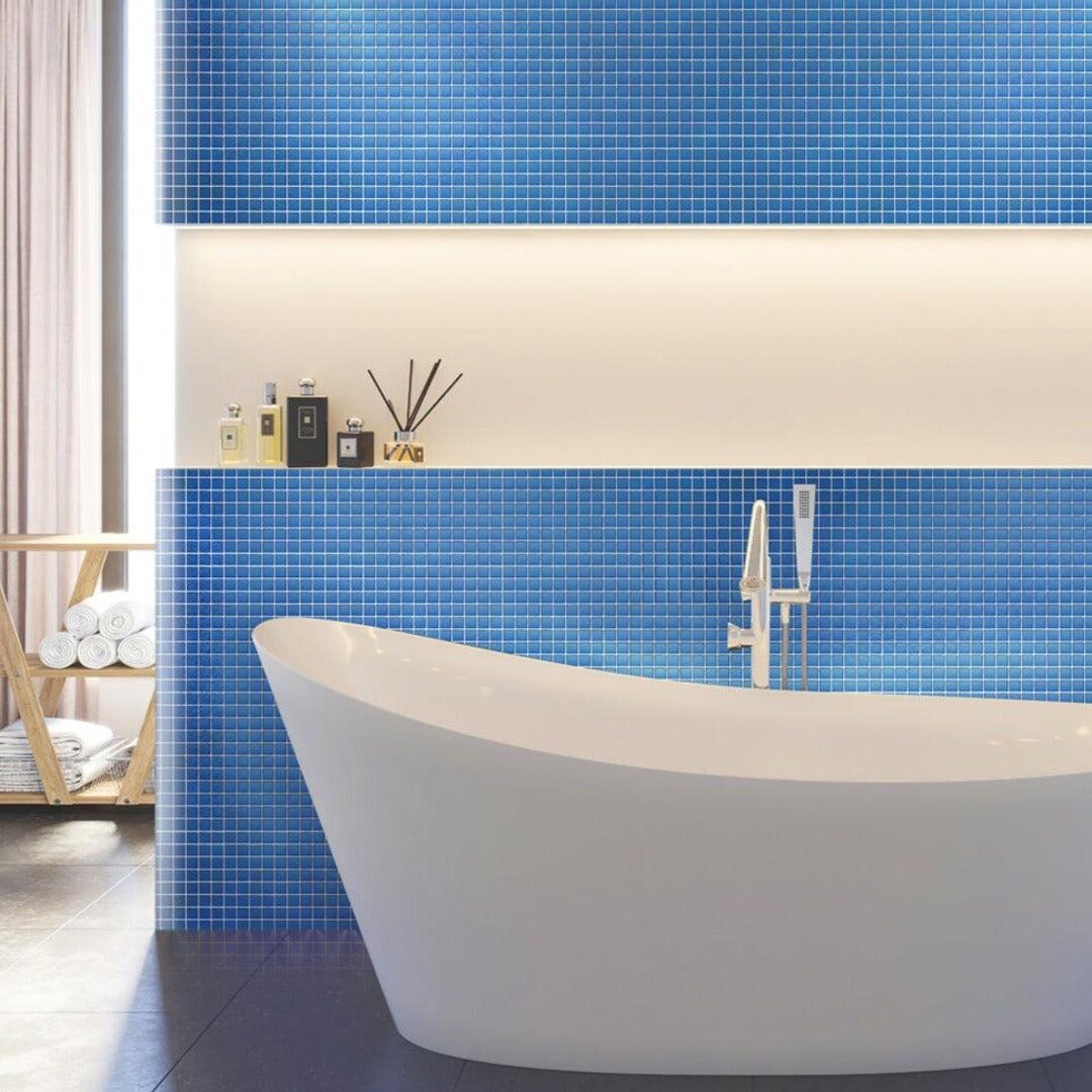10 Pack Cerulean Blue 11.8 In. X 11.8 In. 1X1 Matte Finished Glass ...