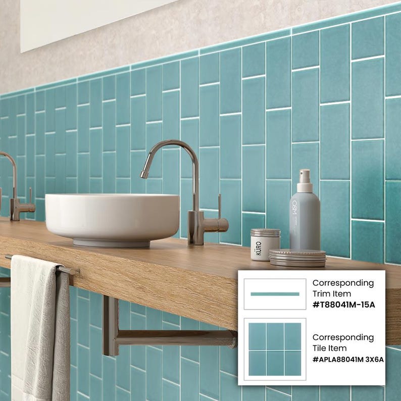 Sky Blue 3x6 Matte Subway Glass Tile (40 Pack, 5 Sq Ft/case) - Etsy