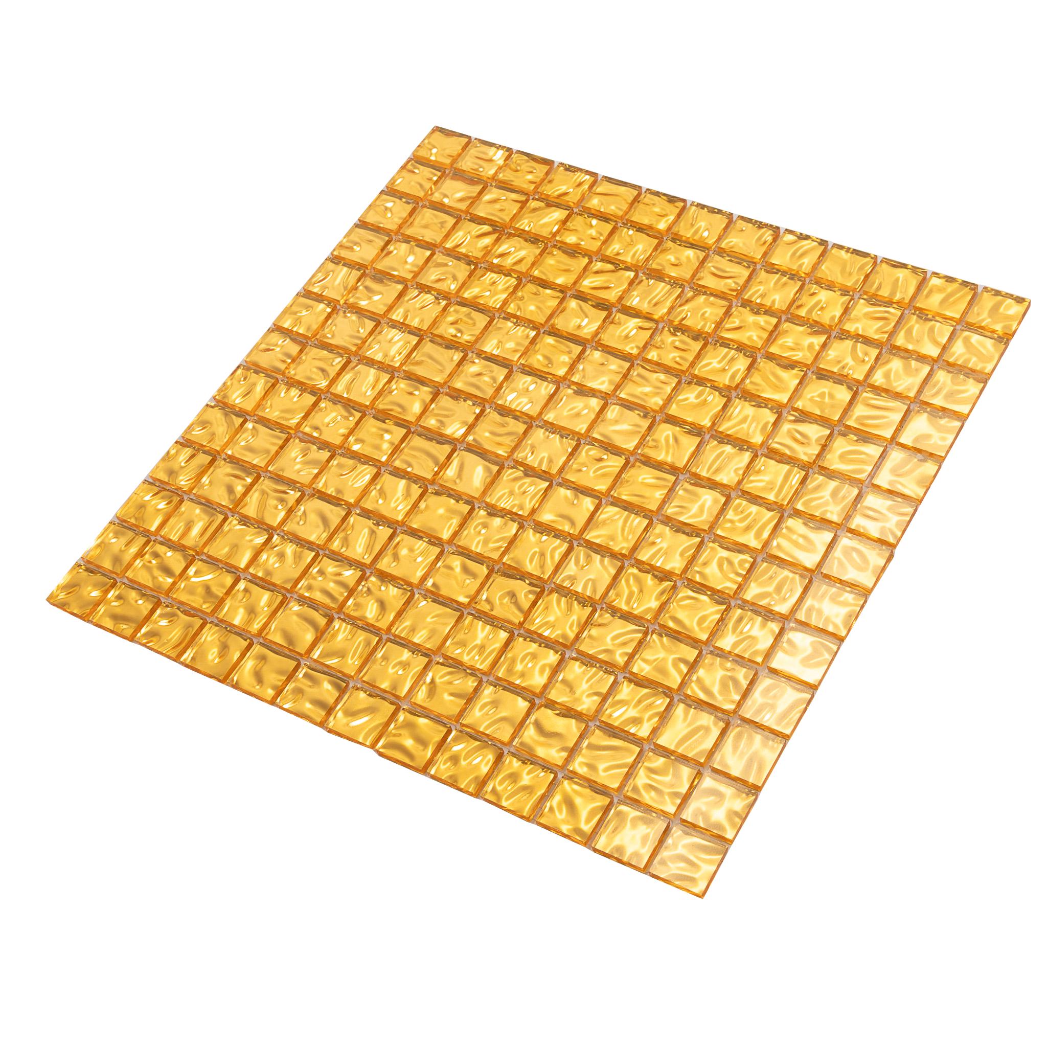 20-pack Altin 12 In. X 12 In. Glossy Shimmer Gold Glass Mosaic Wall and ...