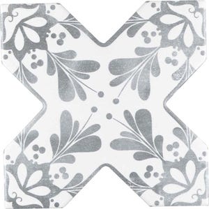 Light Grey 5x5 Matte Ceramic Cross Deco Tile - Sample - Etsy