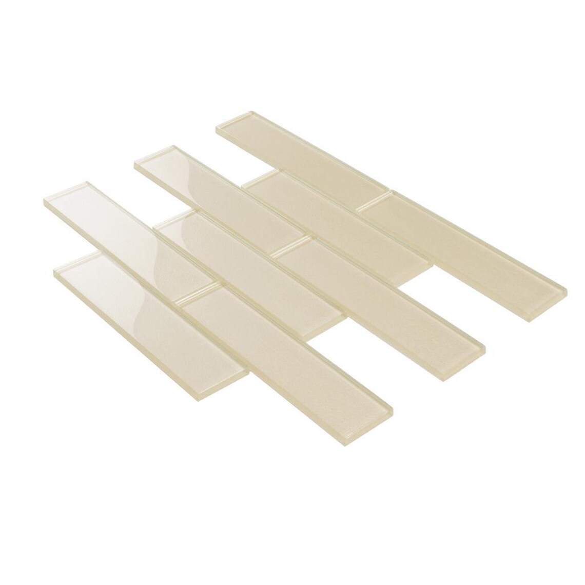 Chiffon White 12x12 Glossy Brick Glass Mosaic Tile - Etsy