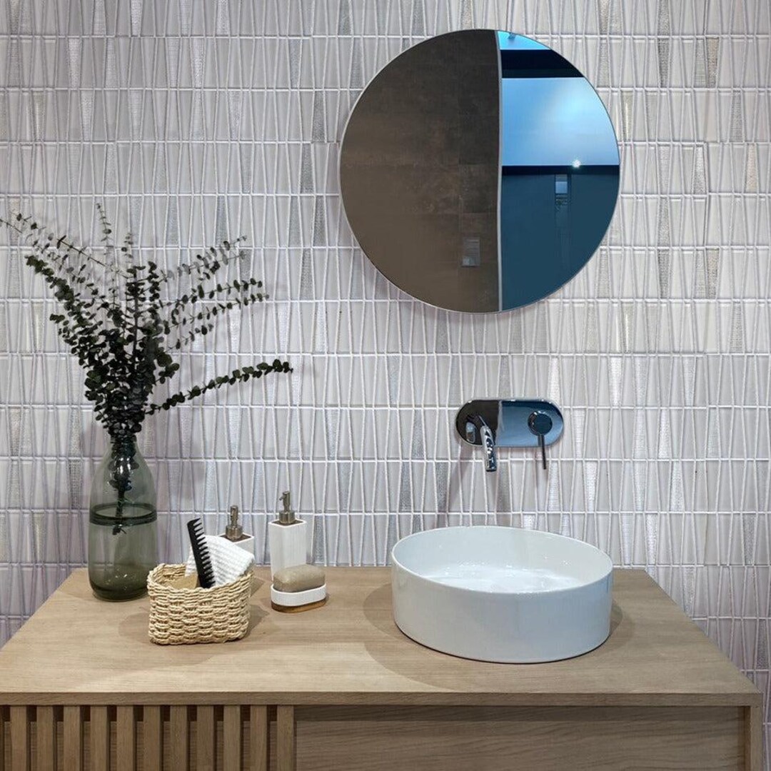 White 4 X 5 Glossy Matte Trapezium Glass Mosaic Tile - Sample - Etsy