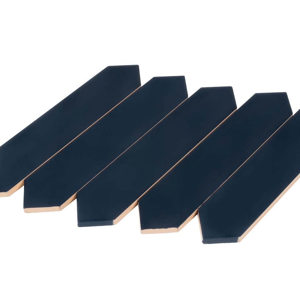 44 Pack Piquet 2 In. X 10 In. Matte Blue Ceramic Picket Wall and Floor ...