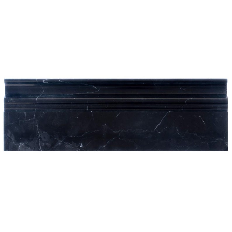 10 Pack Black 4-in W X 12-in L Marble Polished Baseboard Tile Trim - Etsy