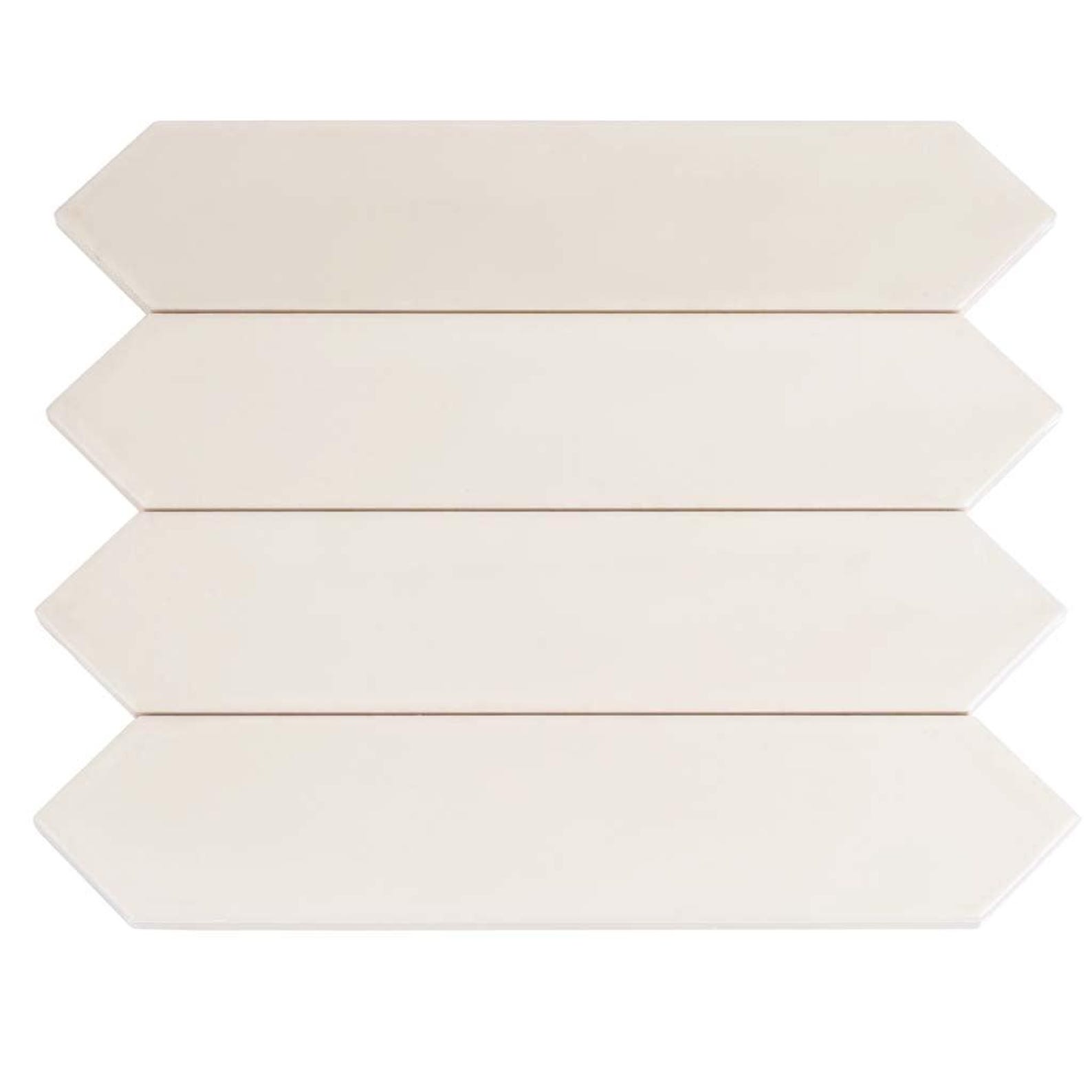 44 Pack Piquet 2 In. X 10 In. Matte Beige Ceramic Picket Wall and Floor ...