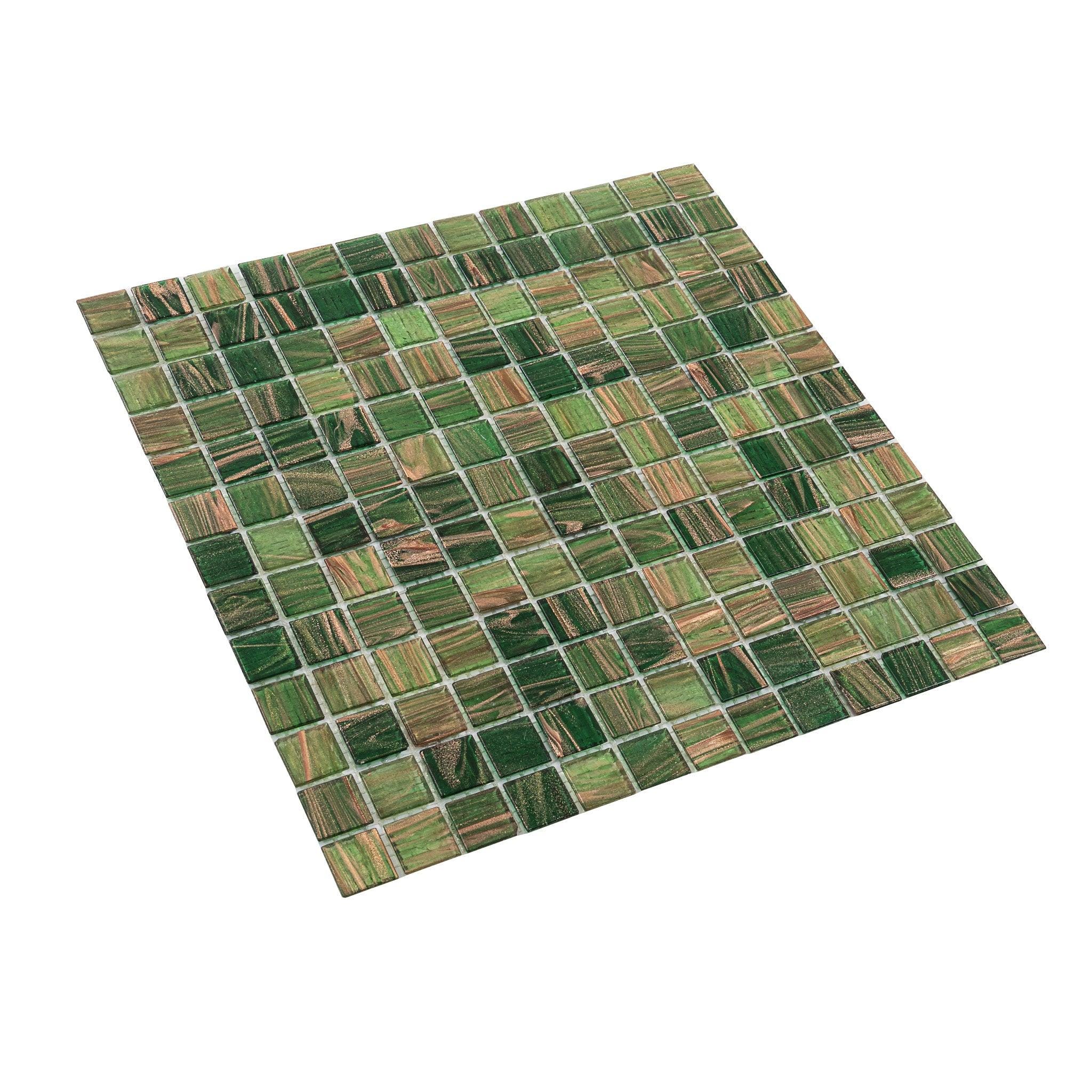 Moss Green 4 X 5 Glossy Uniform Square Glass Mosaic Tile - Sample - Etsy
