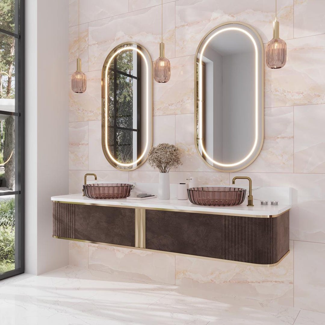 2 Pack Splendor 24 In. X 48 In. Lappato Pink Porcelain Rectangular Wall ...