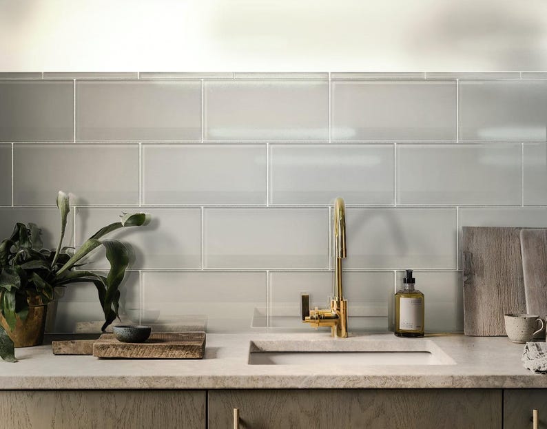 Lace White 8x16 Glossy Subway Glass Tile (15 Pack, 13.33 Sq Ft/case ...