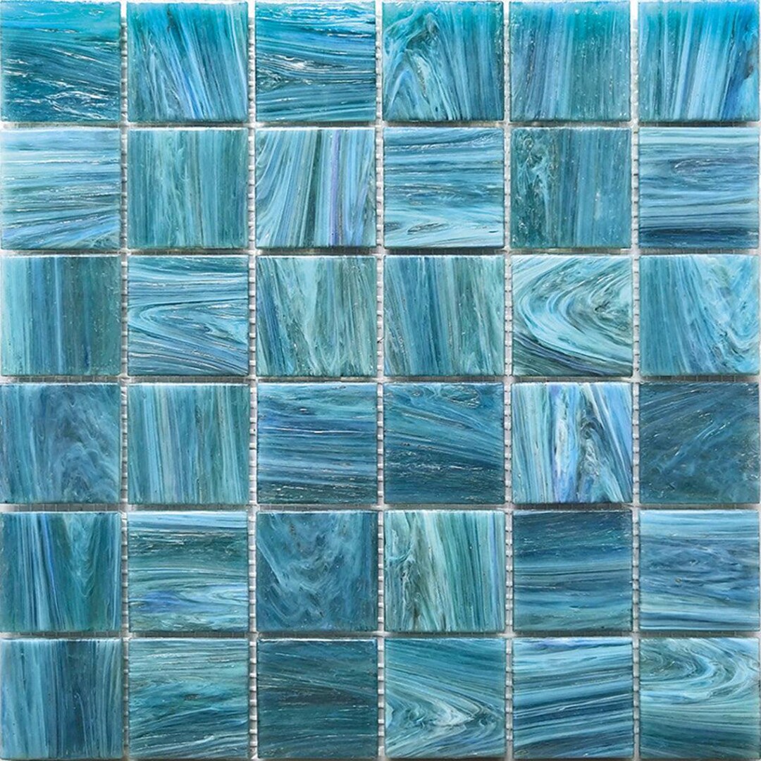 Celestial 4 X 5 Glossy Yale Blue Glass Mosaic Wall and Floor Tile ...