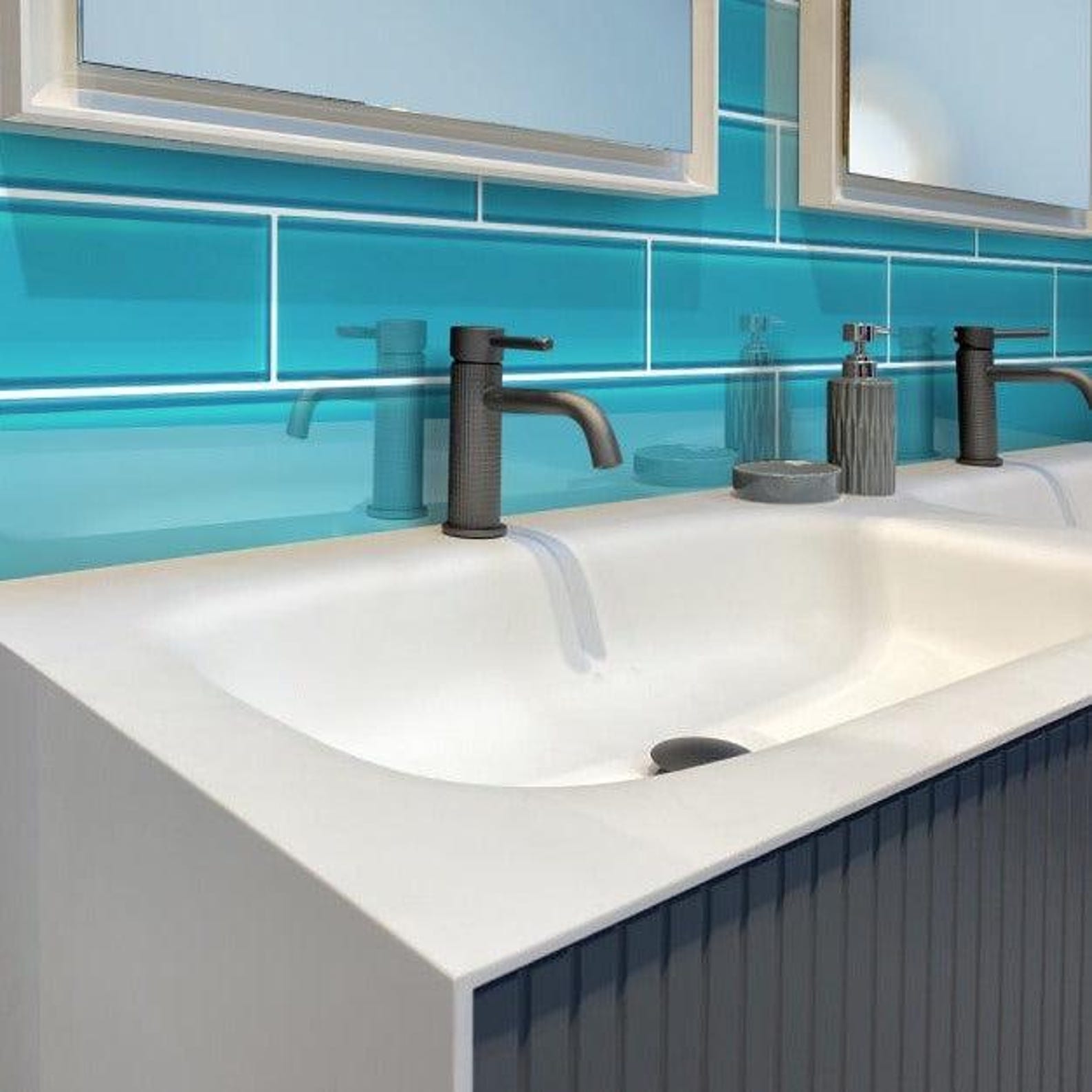 Sapphire Blue 4x16 Glossy Subway Glass Tile (12 Pack, 5.33 Sq Ft/case ...