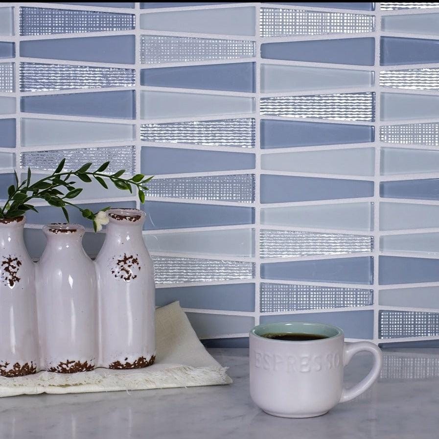Blue 4 X 5 Glossy Matte Trapezium Glass Mosaic Tile - Sample - Etsy