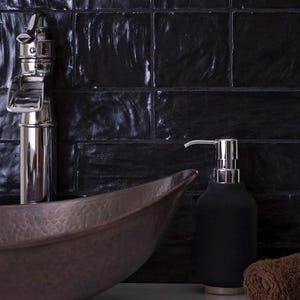 Black 2.5x8 Glossy Matte Subway Ceramic Tile (38 Pack, 5.38 Sq Ft/case ...