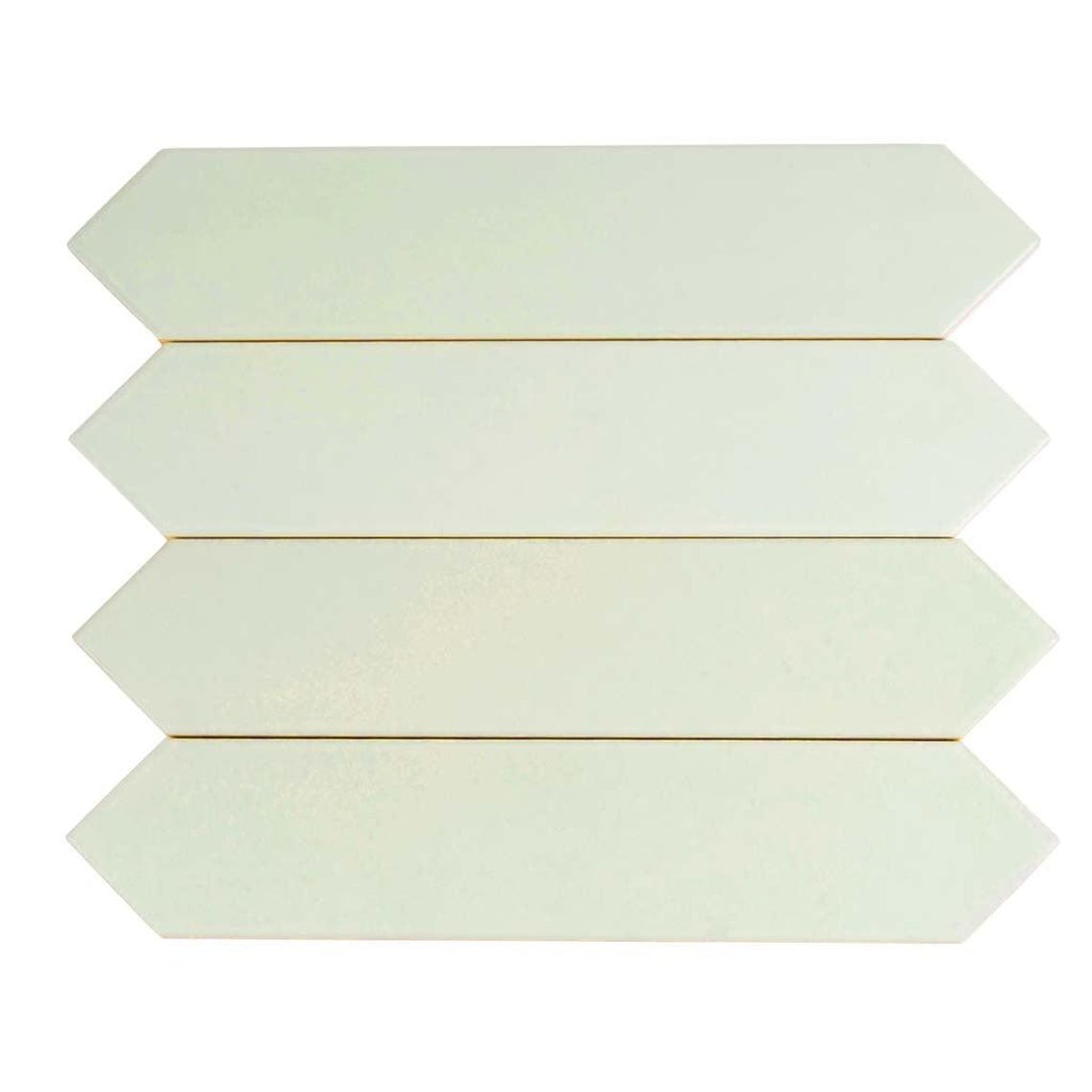 44 Pack Piquet 2 In. X 10 In. Matte Green Ceramic Picket Wall and Floor ...