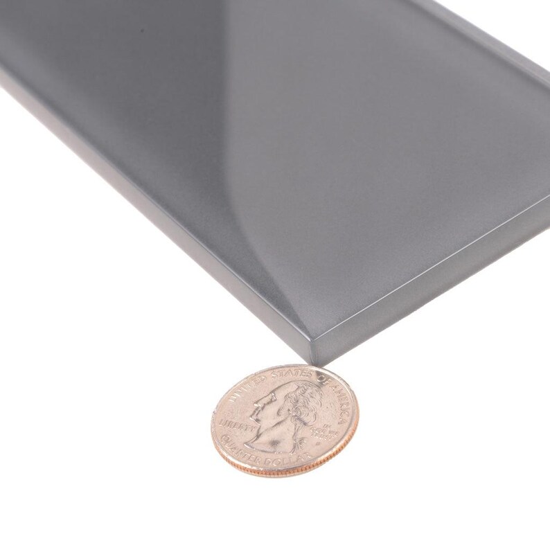Coin Gray 3x6 Glossy Subway Glass Tile (40 Pack, 5 Sq Ft/case) - Etsy
