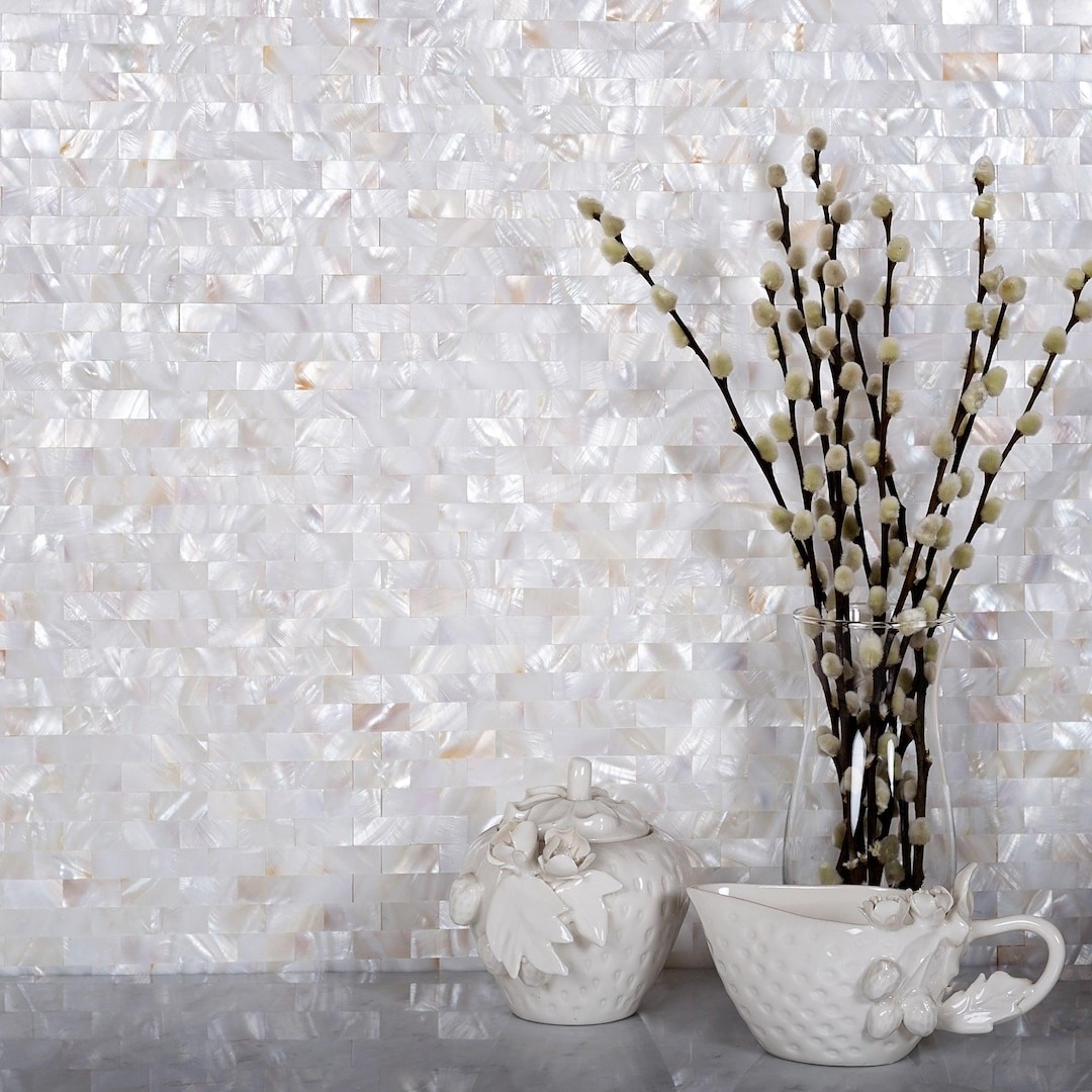 Shell White 4 X 5 Polished Brick Shell Mother of Pearl Mosaic Tile ...