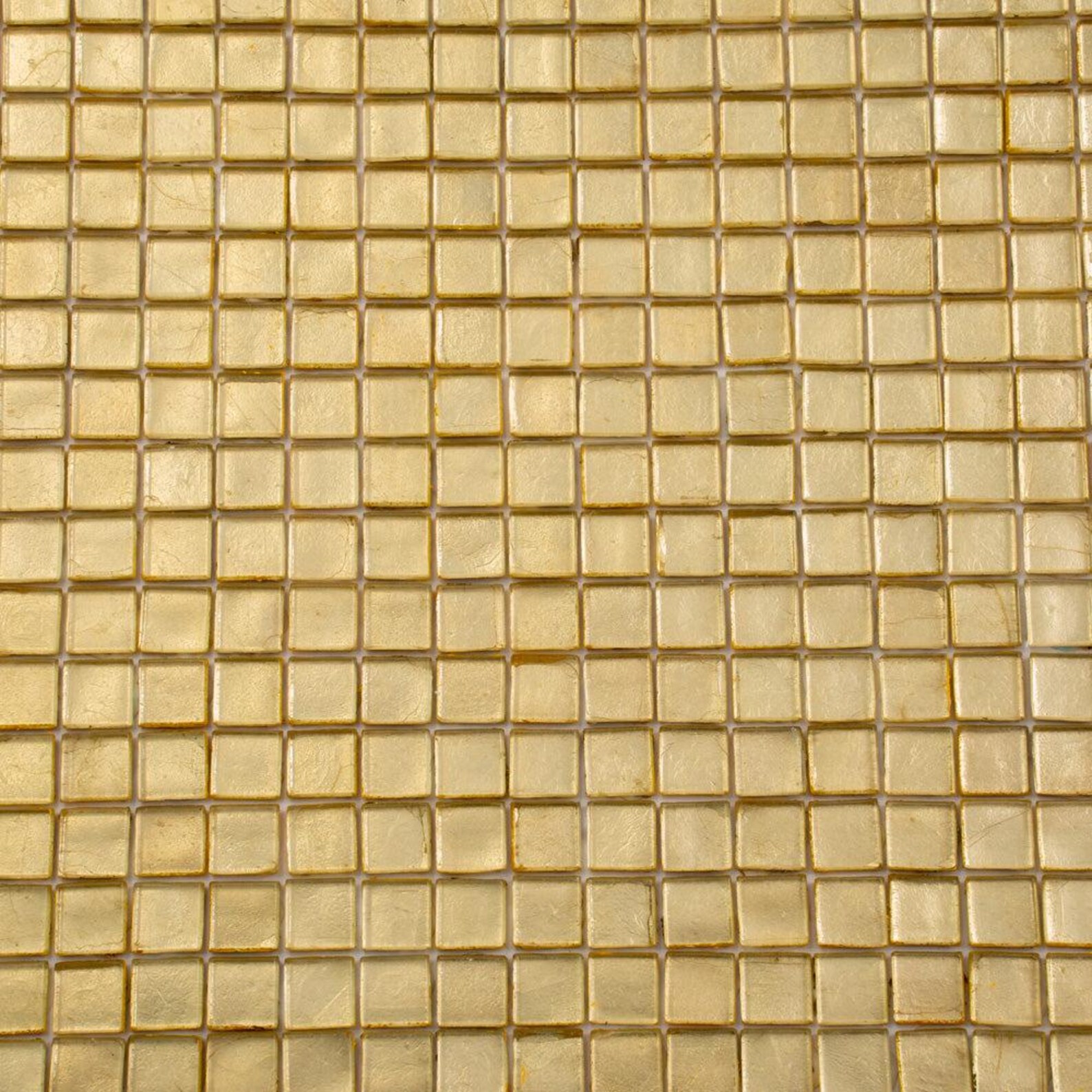 20-pack Skosh 11.6 In. X 11.6 In. Glossy Satin Sheen Gold Glass Mosaic ...
