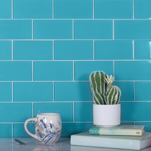 Sky Blue 3x6 Glossy Subway Glass Tile - Sample - Etsy