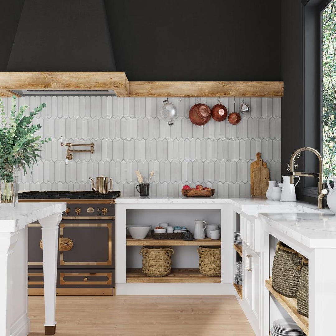 44 Pack Piquet 2 In. X 10 In. Matte Gray Ceramic Picket Wall and Floor ...