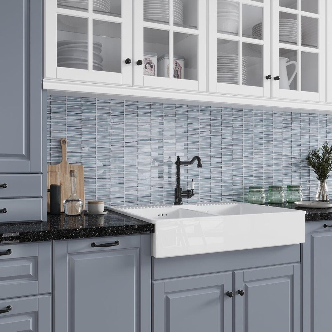 Blue 4 X 5 Glossy Matte Trapezium Glass Mosaic Tile - Sample - Etsy
