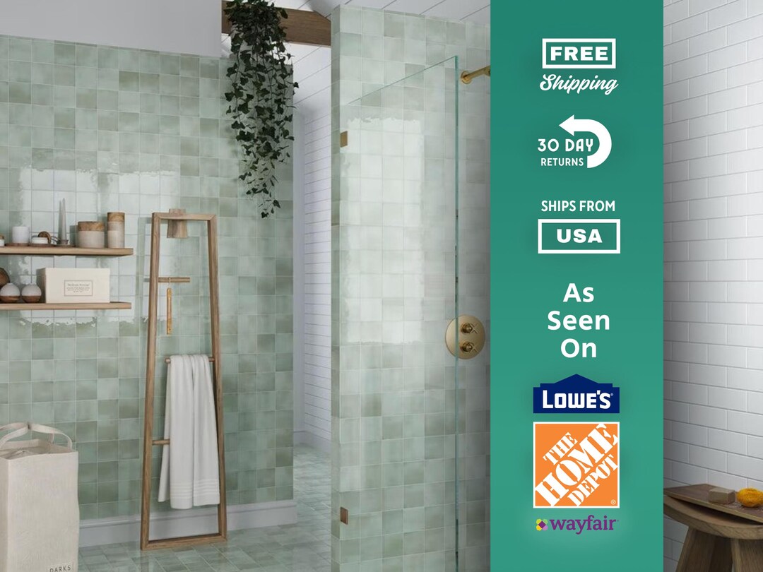 4x4 Vintage Tea Green Tile Backsplash -antique Decorative Tile Glossy ...