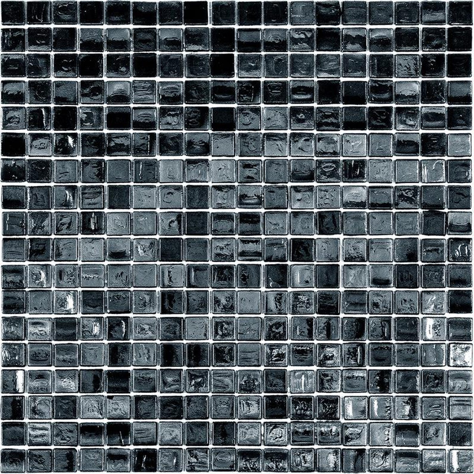 Rich Black 12x12 Glossy Uniform Square Glass Mosaic Tile (20 Pack, 18. ...