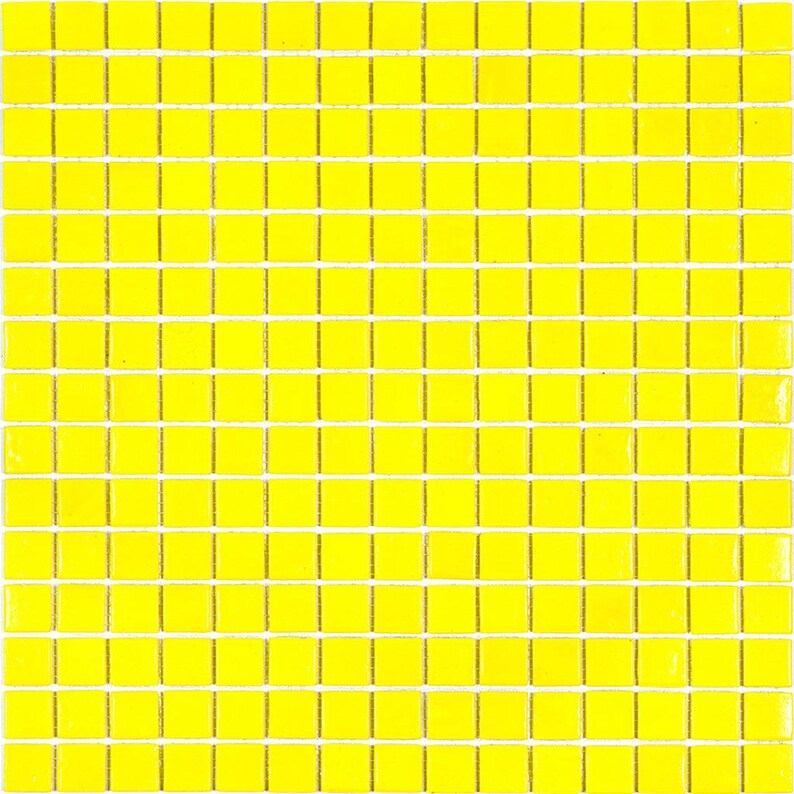 20-pack Dune 12 In. X 12 In. Glossy Yellow Glass Mosaic Wall and Floor ...