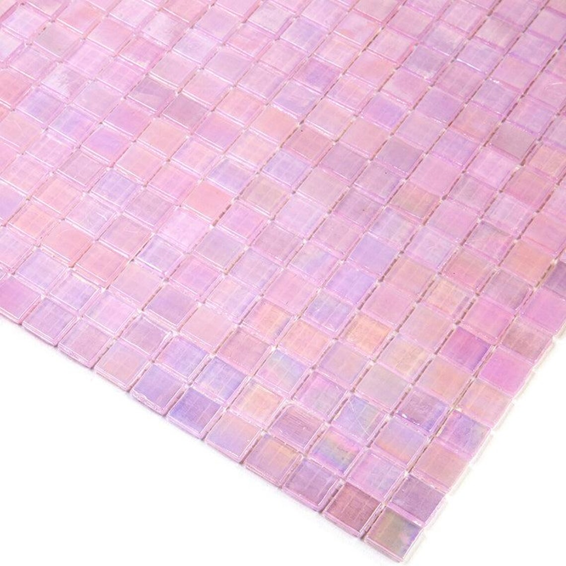 20-pack Skosh 11.6 In. X 11.6 In. Glossy Pale Pink Glass Mosaic Wall ...