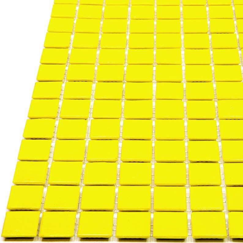20-pack Dune 12 In. X 12 In. Glossy Yellow Glass Mosaic Wall and Floor ...
