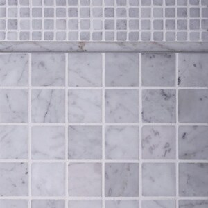 5 Pack White 12 In. X 12 In. Square Chip Honed Marble Mosaic Tile (5.00 ...