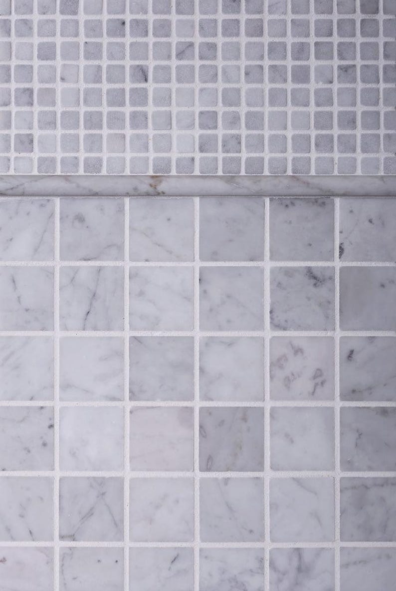 5 Pack White 12 In. X 12 In. Square Chip Honed Marble Mosaic Tile (5.00 ...