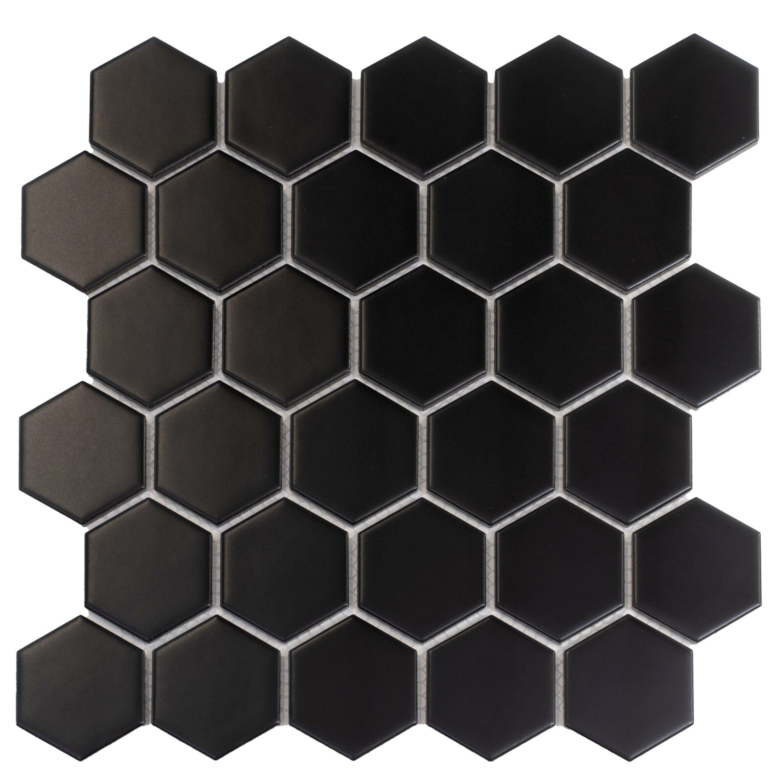 Black 11x11 Matte Hexagon Porcelain Mosaic Tile (10 Pack, 8.25 Sq Ft ...